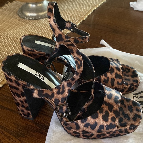Zara | Shoes | Nwts Zara Animal Print Heels | Poshmark